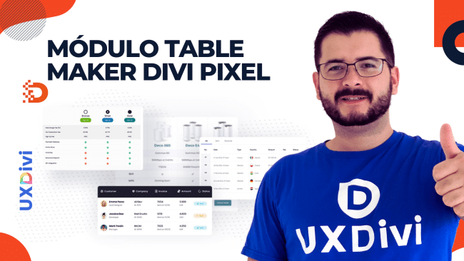 Como crear tablas con Divi Pixel y su módulo de Table Maker. | uxdivi
